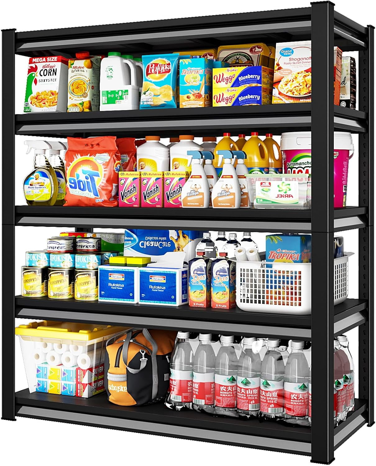 48" W Garage Shelving Heavy Duty，2800LBS Loads Adjustable Garage ...