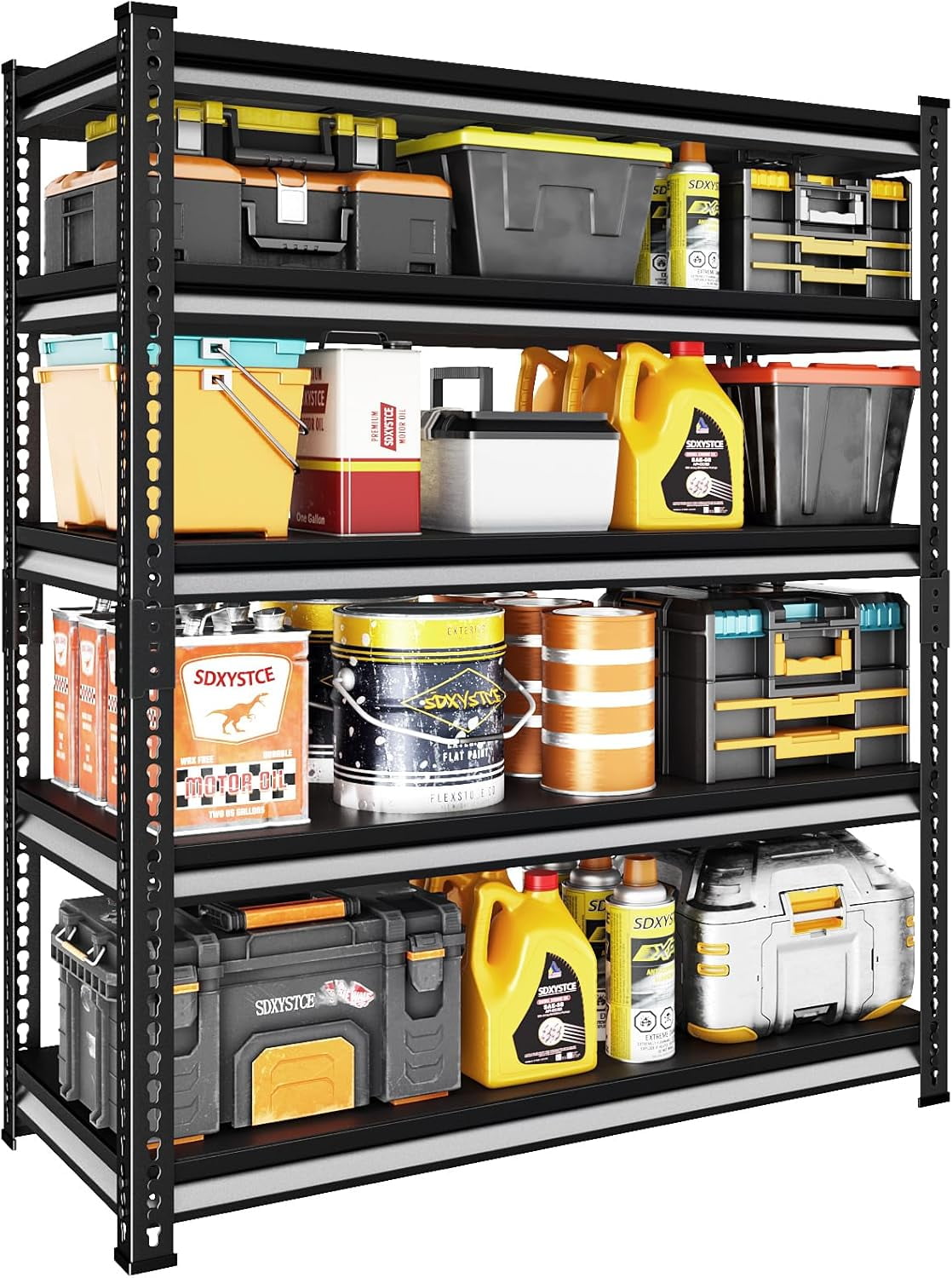 48" W Garage Shelving Heavy Duty, 3000LBS Loads Adjustable Garage ...