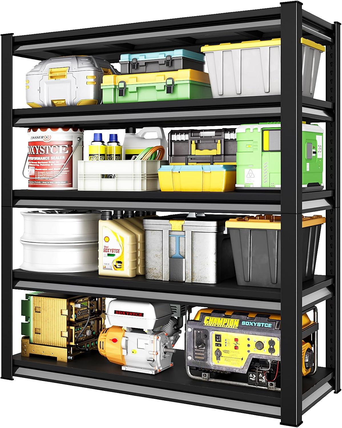 48" W Garage Shelving Heavy Duty, 3000LBS Loads Garage Storage Shelves ...