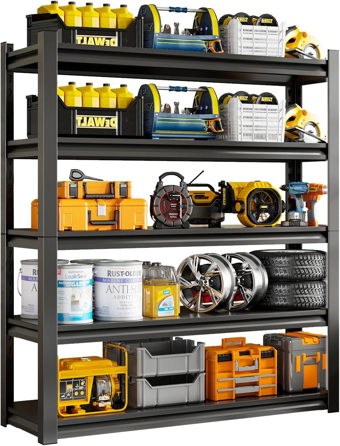 48" W Garage Shelving Unit, Garage Storage Shelves 3000LBS Heavy Duty ...