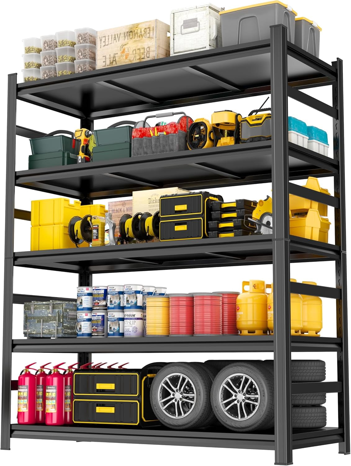 48" W Metal Garage Shelving Unit, Heavy Duty Storage Garage Shelves ...
