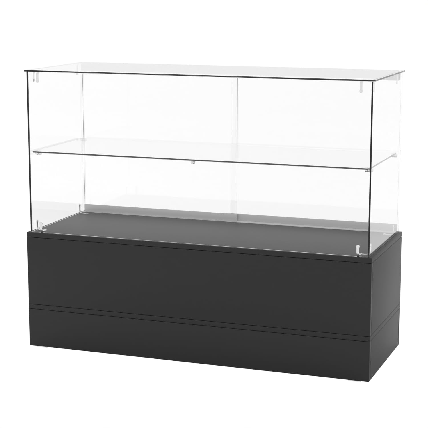48" W x 17.9" D x 37.9" H - Black Full Vision Retail Display Case ...