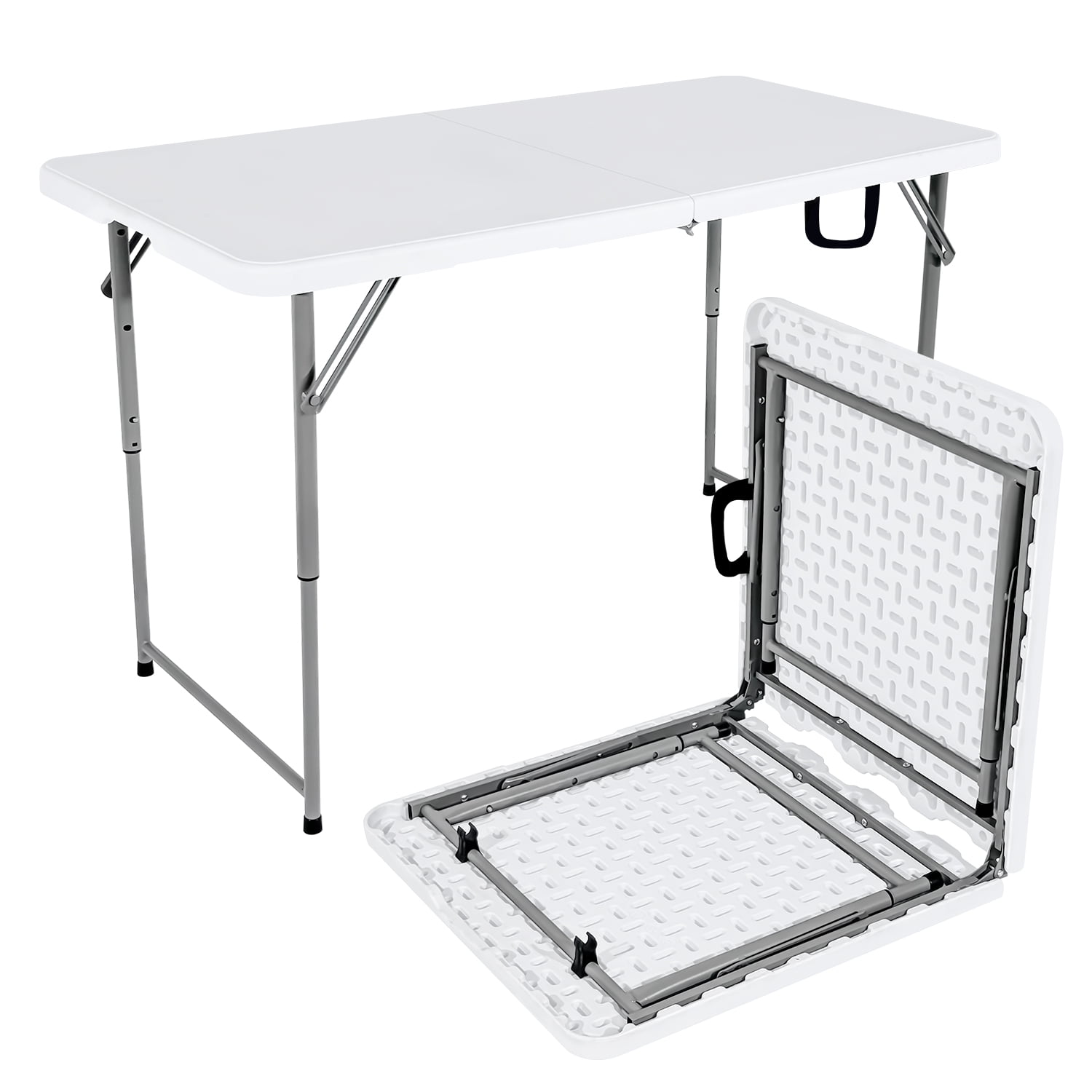 48" W x 24" D x 29.5" H - 4FT Adjustable Height Heavy Duty Plastic Fold ...