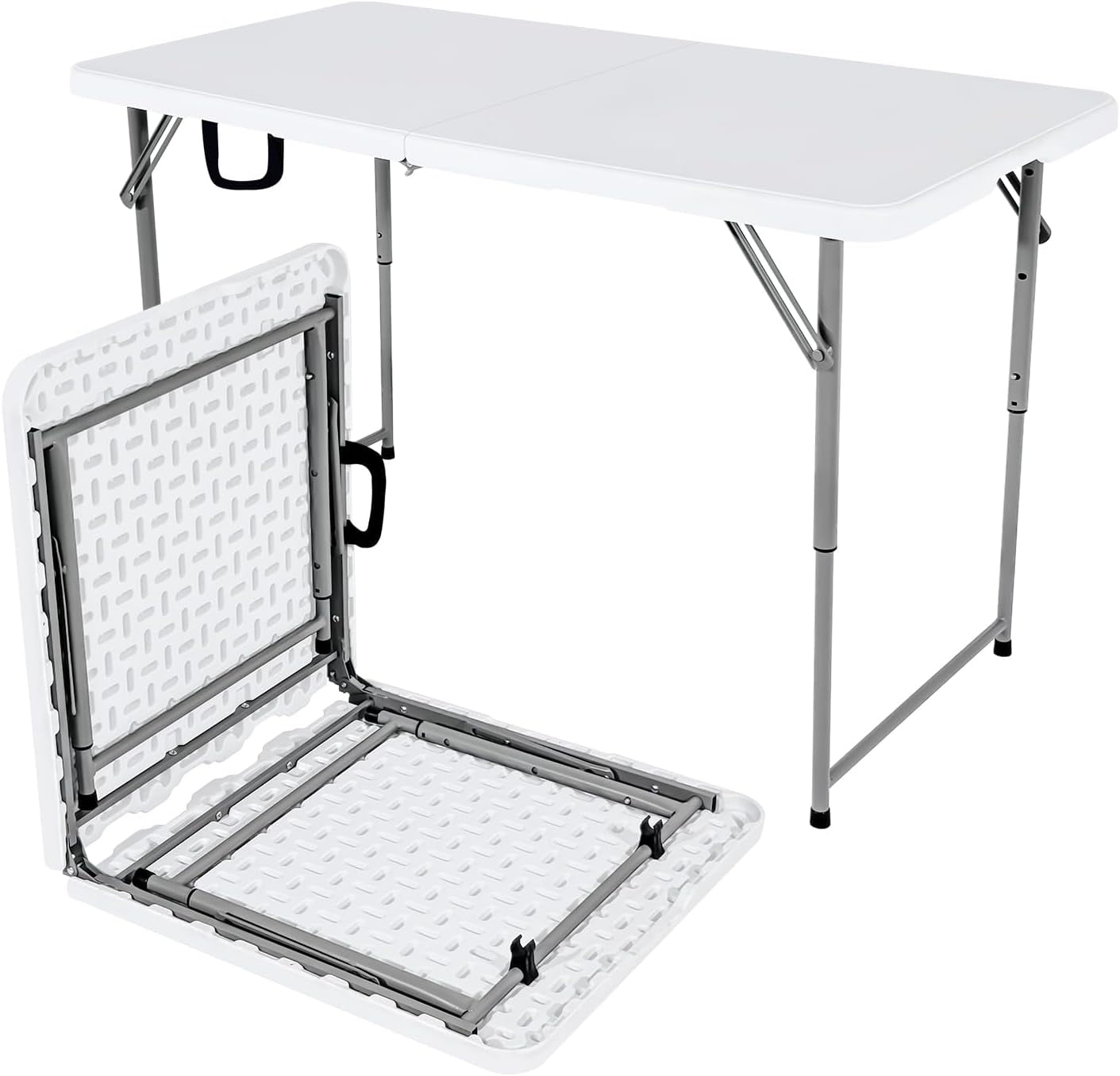 48" W x 24" D x 29.5" H - 4FT Adjustable Height Heavy Duty Plastic Fold ...