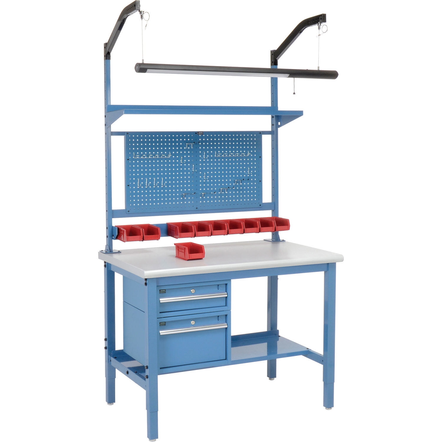 48"W x 36"D Workbench, 1-5/8" Thick Plastic Laminate Safety Edge ...