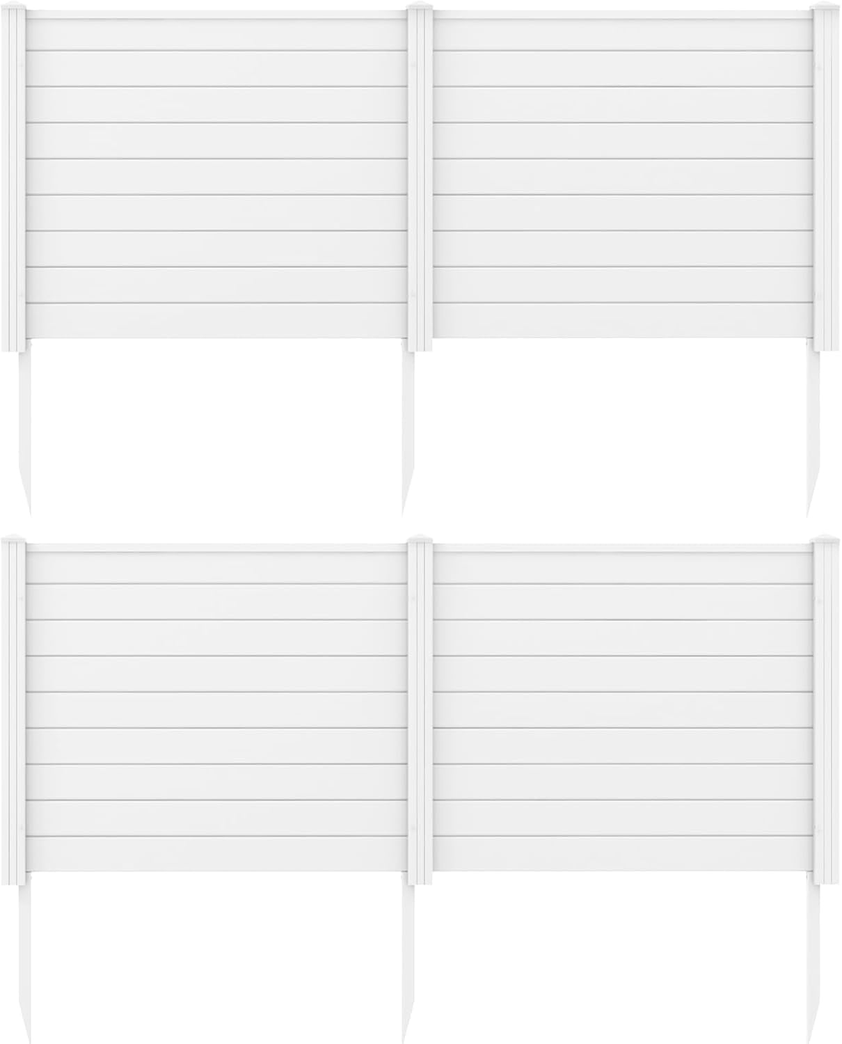 48"W x 36"H Privacy Screen(4 Panels), Outdoor PVC Privacy Fence w/ 6 ...