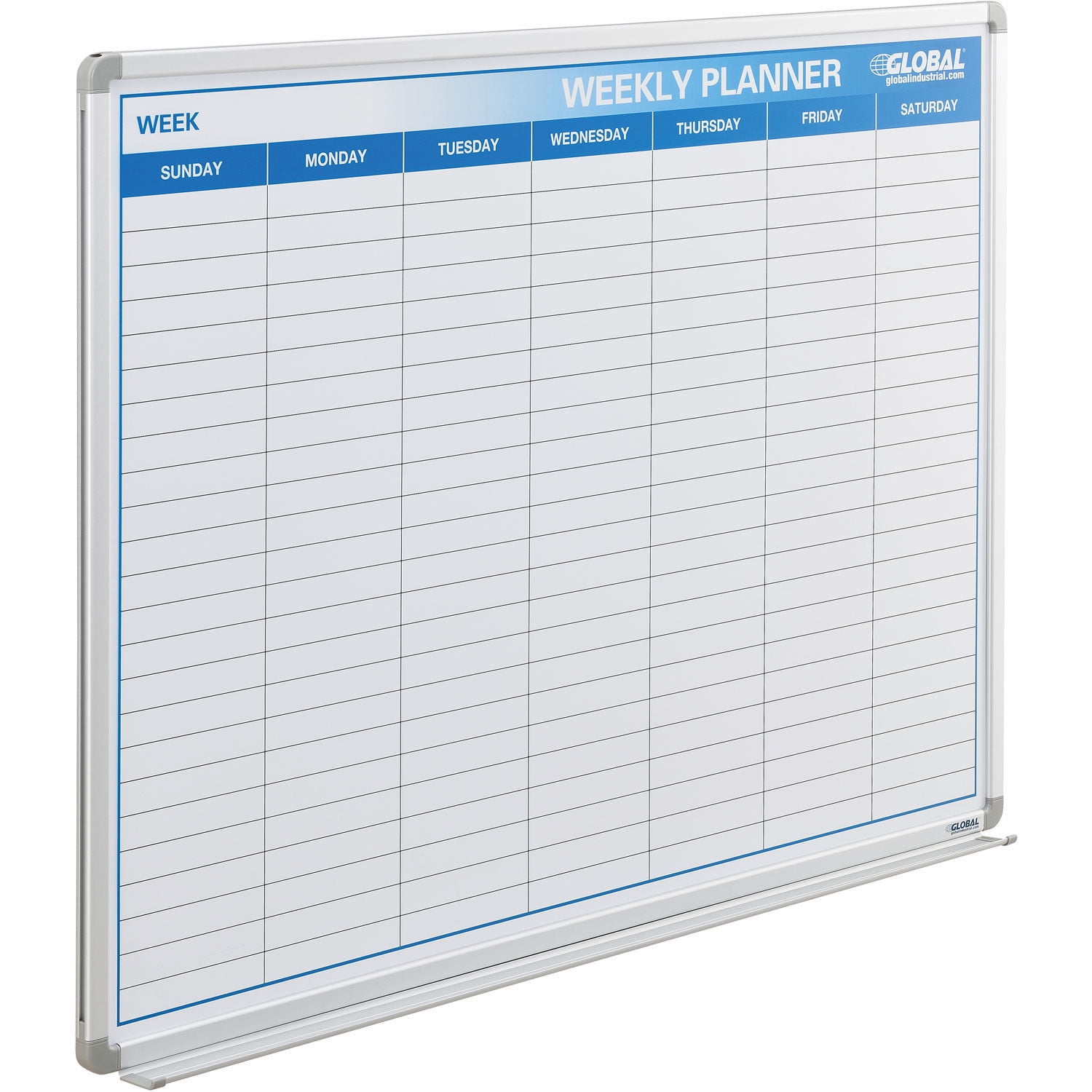 Global Industrial 695815 Weekly Calendar Whiteboard with Steel Surface ...