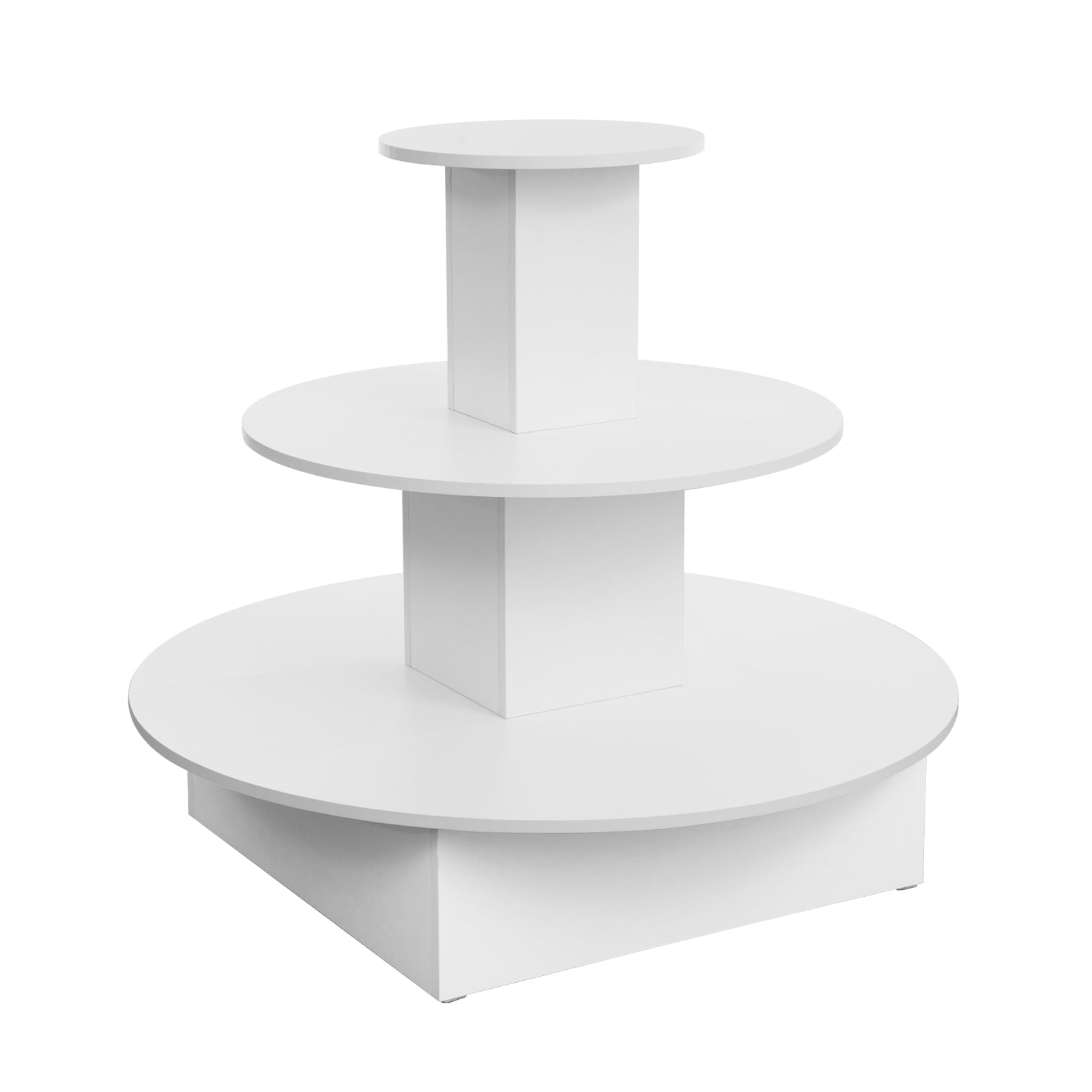 48" W x 48" D x 42" H - White Wooden Retail Display Table, Round Three ...