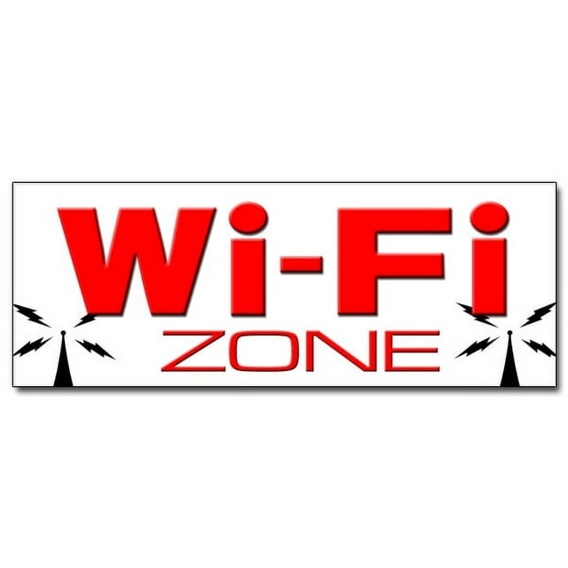 48" WI-FI ZONE DECAL sticker wifi internet cafe hotspot - Walmart.com