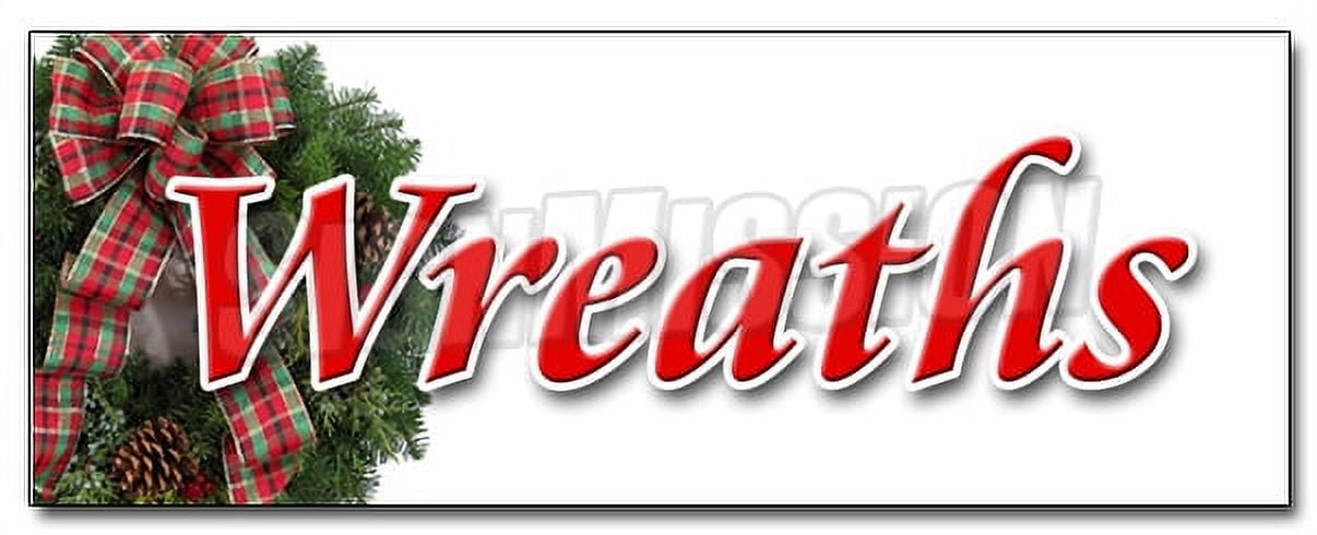 48" WREATH DECAL sticker WREATH DECAL sticker christmas xmas x-mas ...
