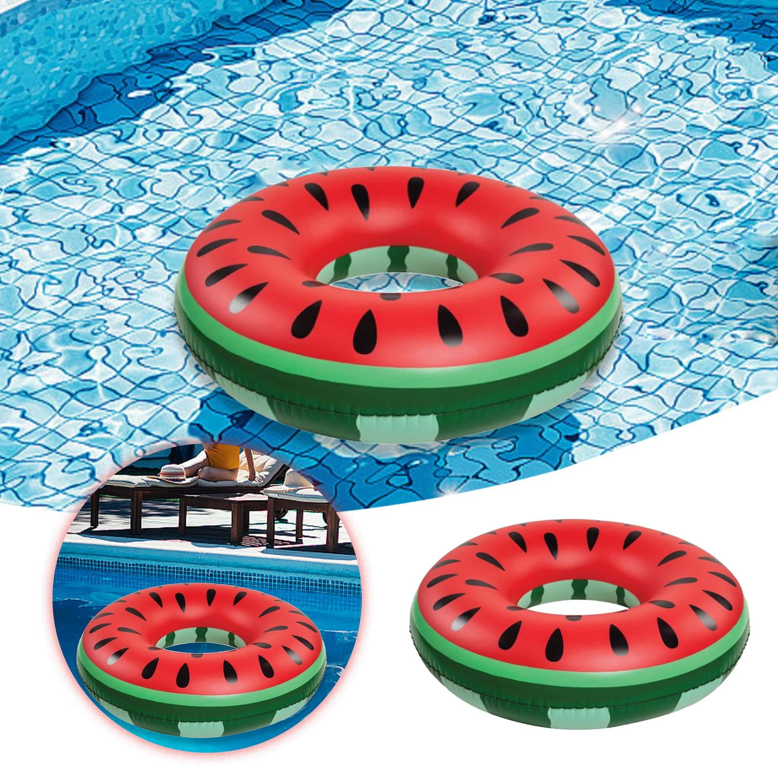 48" Watermelon Pool Float for Adults - Giant Inflatable Swim Ring ...