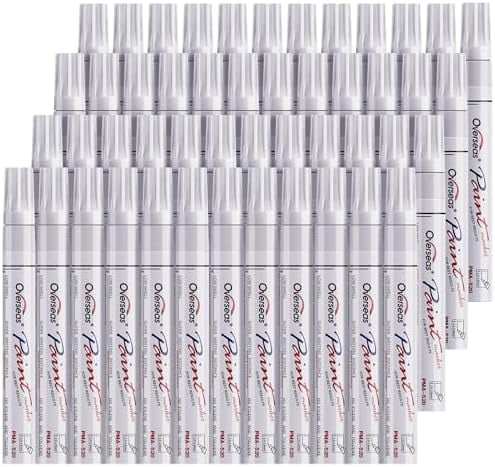 48 White Paint Pens, Oil Based Permanent Markers Set - Quick Drying ...