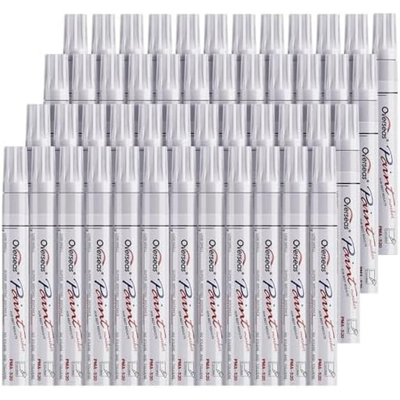 48 White Paint Pens, Oil Based Permanent Markers Set - Quick Drying ...