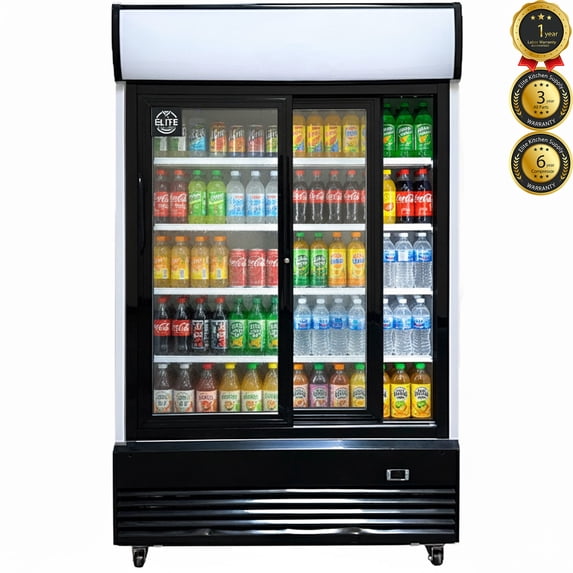 48” Wide Elite Sliding Glass Door Refrigerator – Commercial Display ...