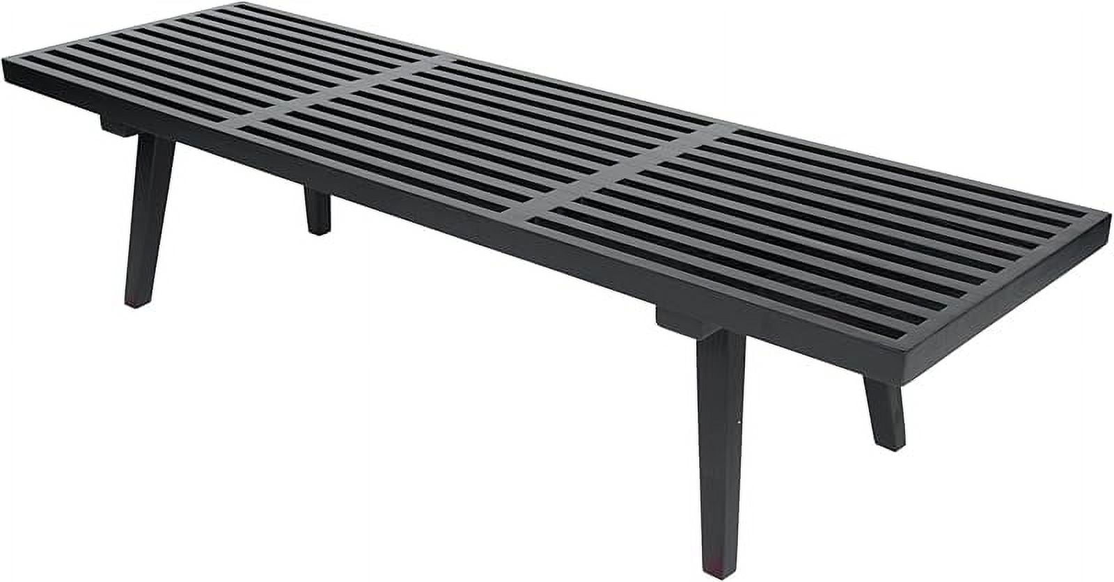 48” Wide Platform Bench with Rectangular Rubberwood Frame and Beech ...
