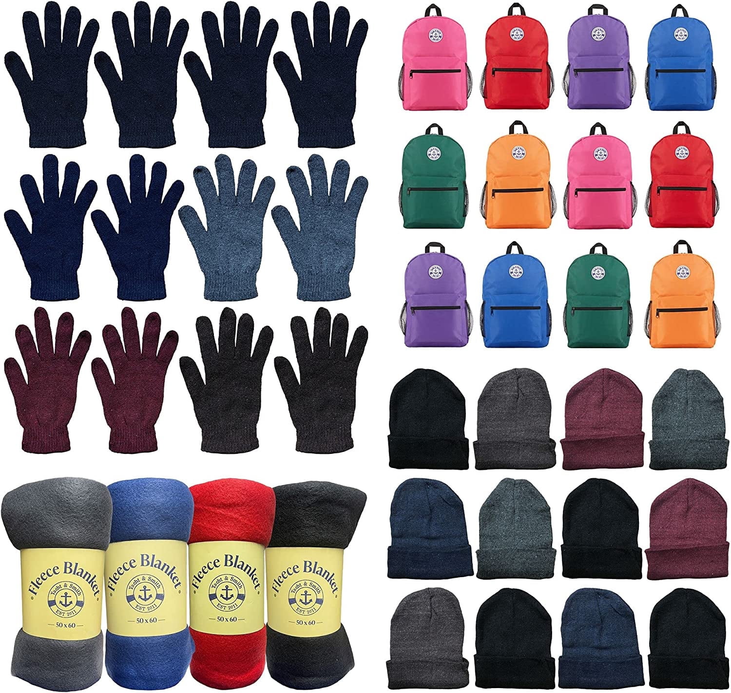 48 Winter Kit Pack - Yacht & Smith Unisex Winter Bundle Set, Backpacks ...