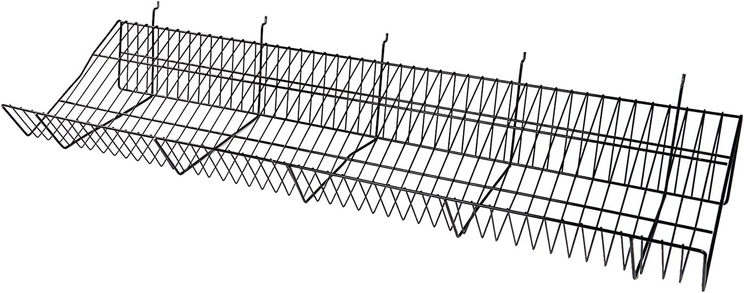 48 X 12 X 6 Inch Black Downslope Shelf With 4 Inch Slanted Front - For ...