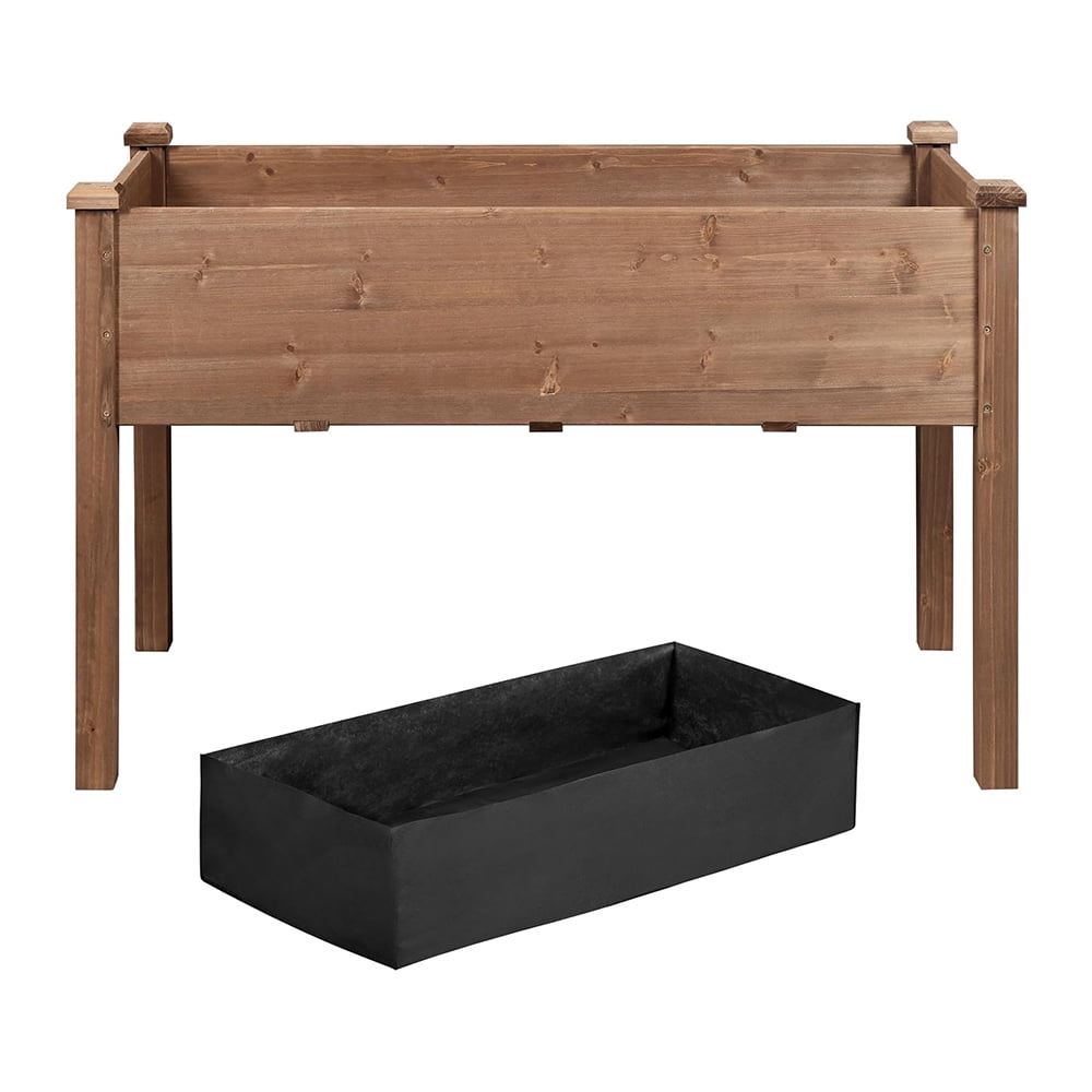 Wooden Garden Planter Boxes, 48 X 23 X 30in Elevated Raised Garden, Bed ...