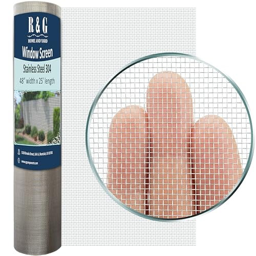 48" X 25' Stainless Steel 304 Pet Proof Screen Mesh, Heavy Duty Insect ...