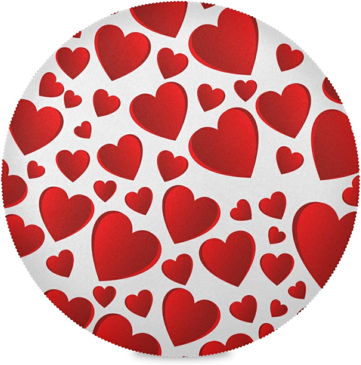 48"X 48" Love Heart Theme Valentine''s Day, Round Tablecloth Waterproof ...