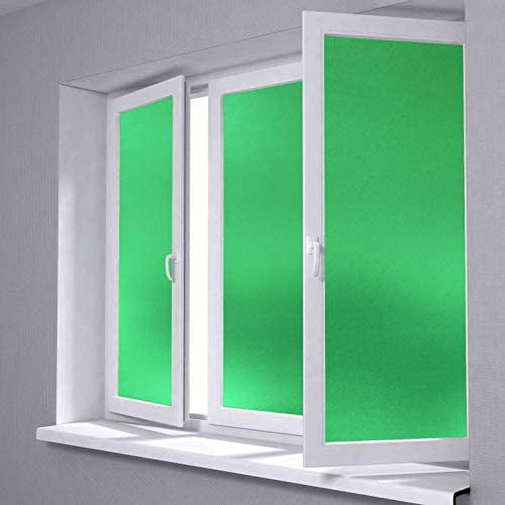 48"X180" (4Ftx15ft) Green Color Frosted Glass Peel And Stick Window ...