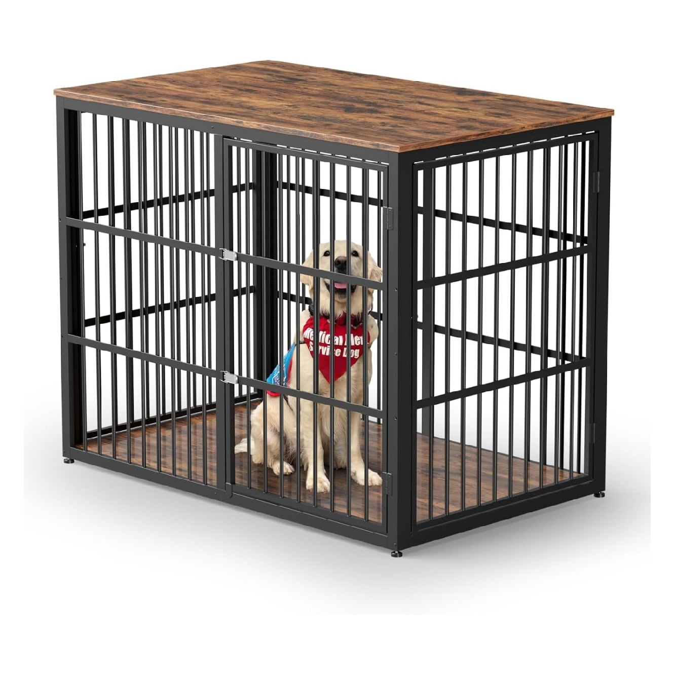 48'' XXL Pet Dog Crate Furniture with 3 Doors,Wooden Crate End Table ...