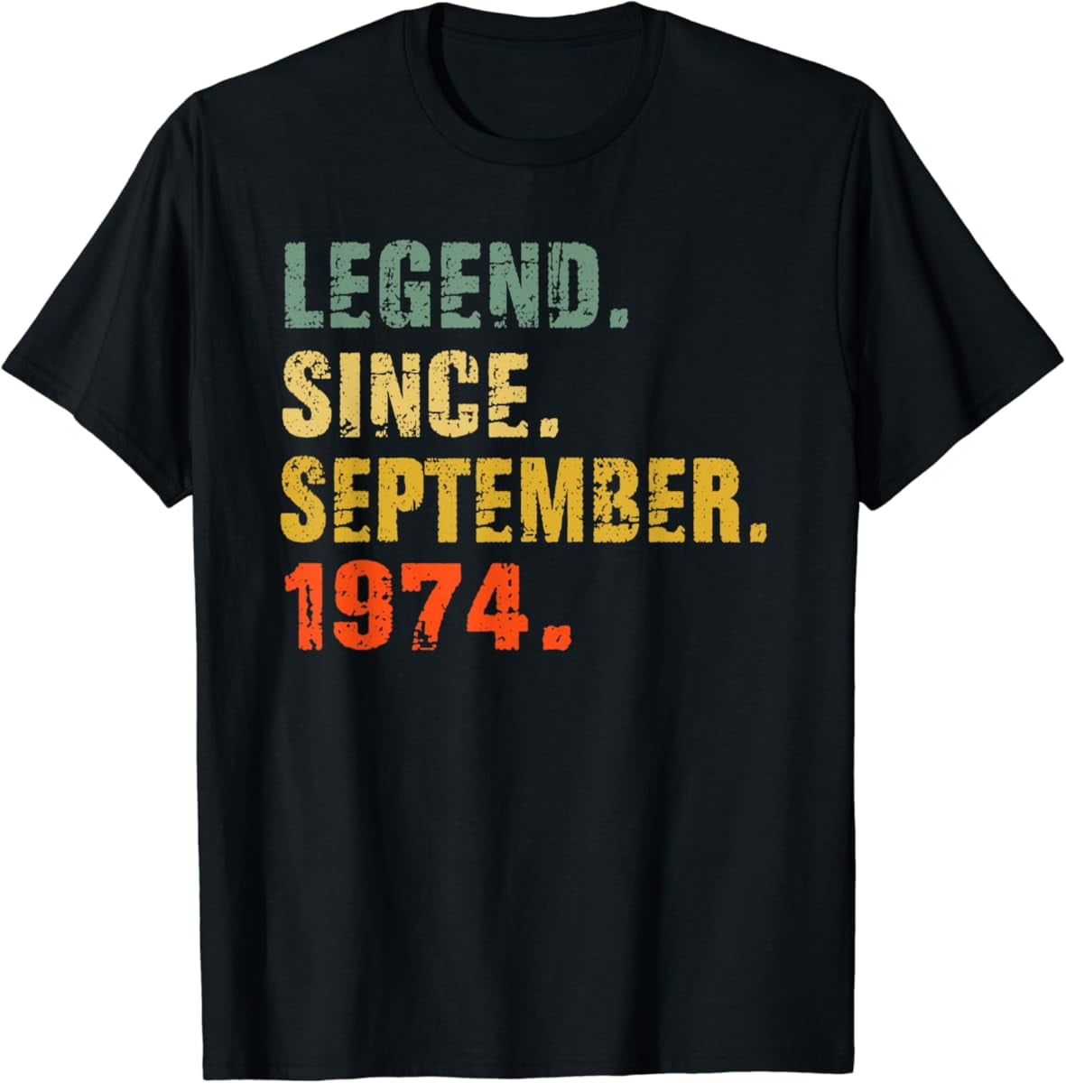 48 Year Old 48th Birthday Gifts Legend Since September 1974 T-Shirt ...