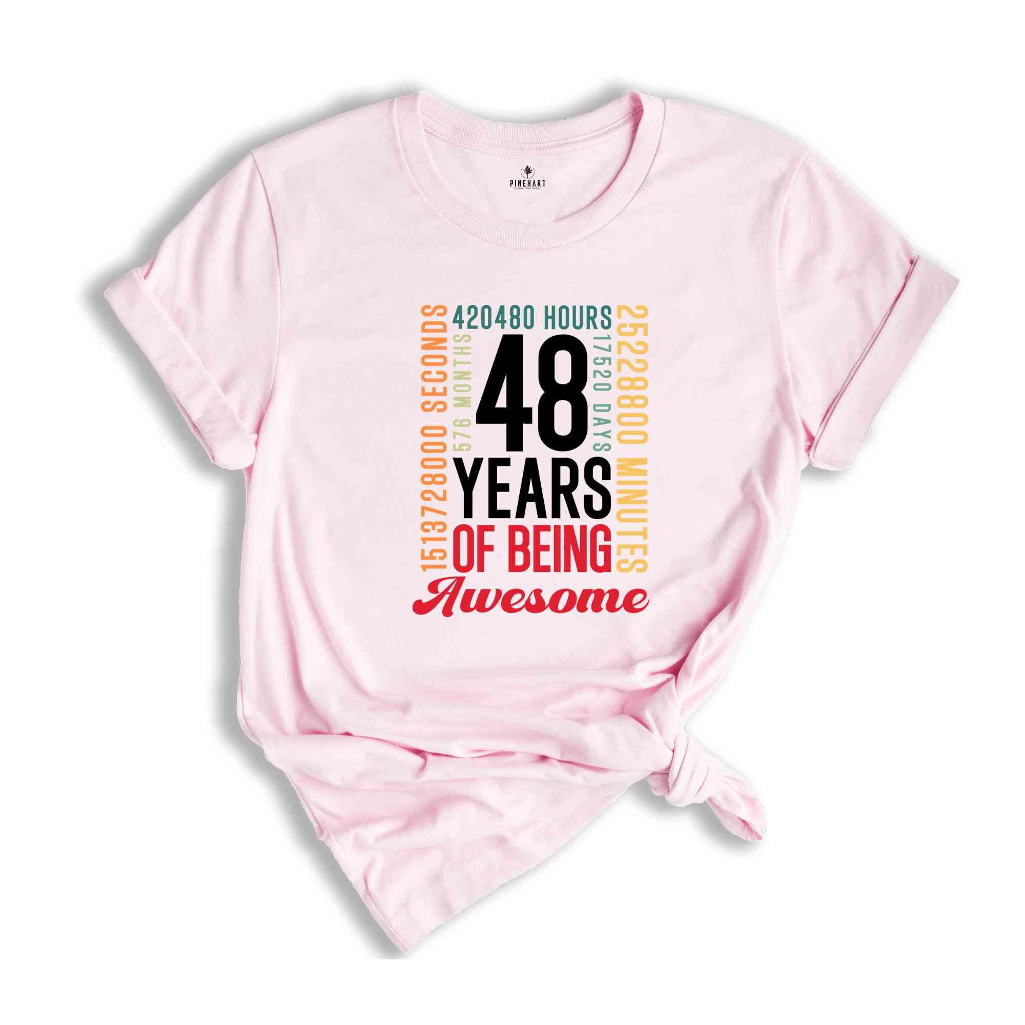 48 Years Of Being Awesome Shirt, 48 Years Shirt, 48th Birthday Shirt ...