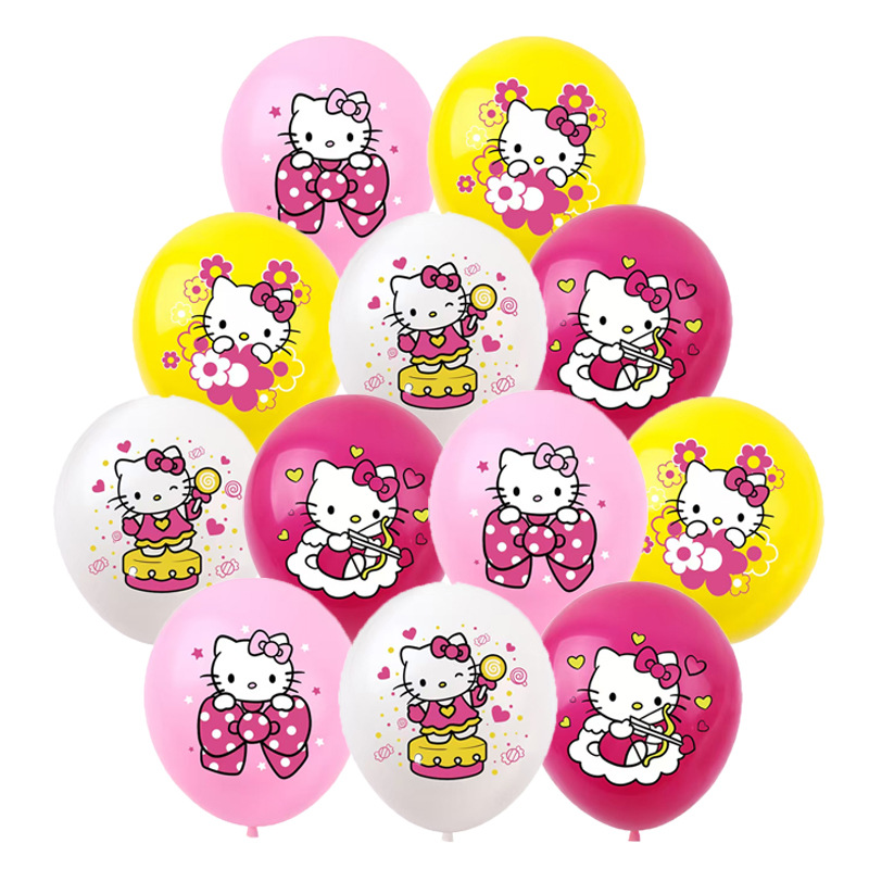 48 cat-themed latex balloons, suitable for pink cat-themed birthday ...