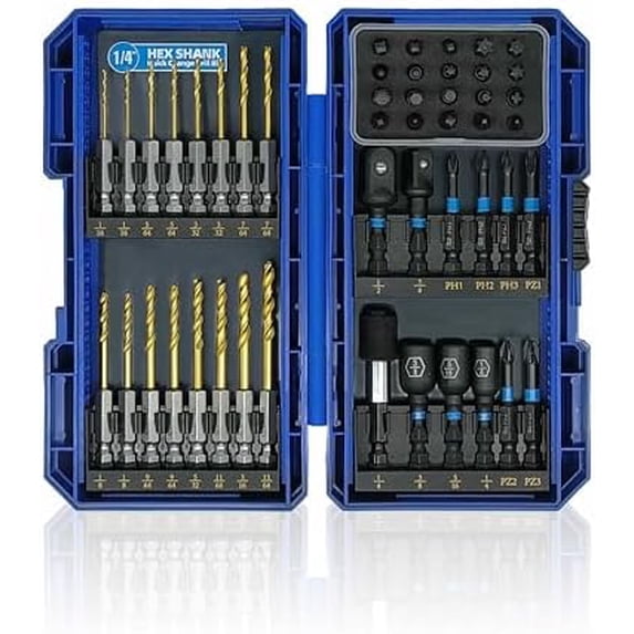 48 count Impact Bit and Drill Bit Set for Drilling & Screw Driving ...