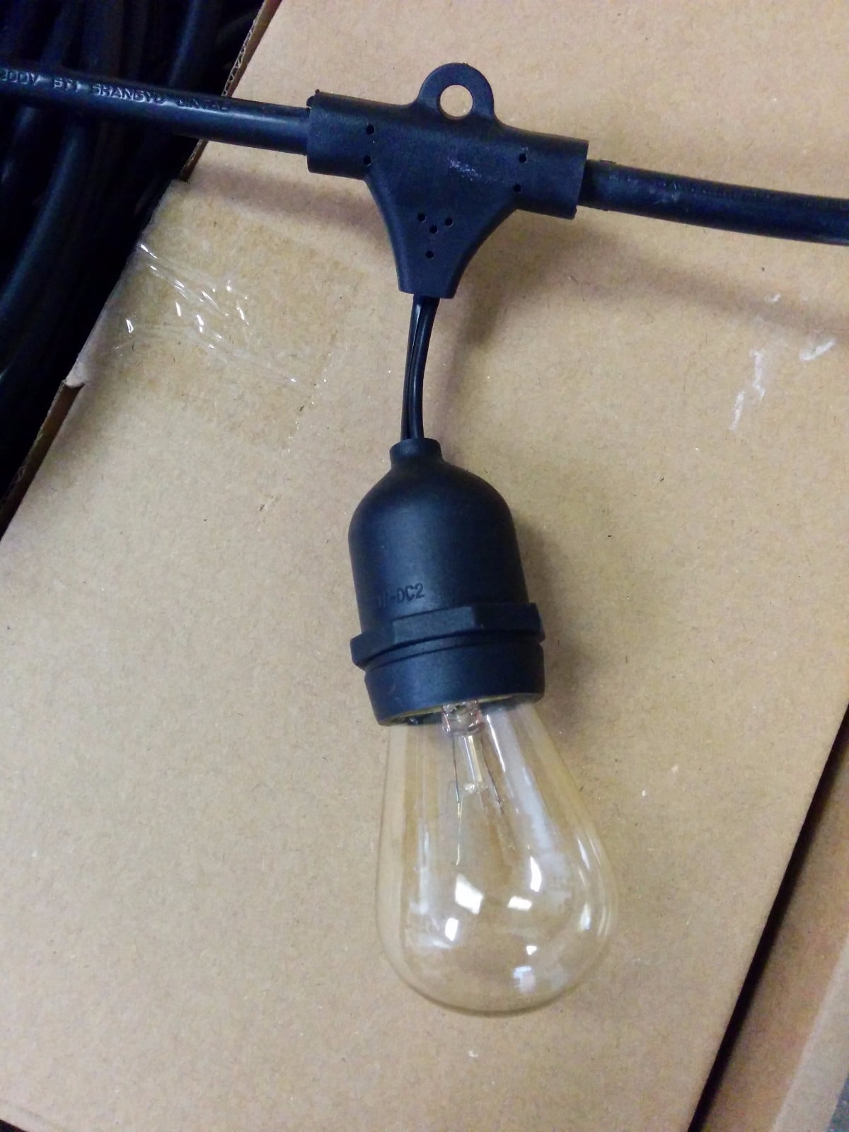 48 feet Black Outdoor Edison Metro String Strand Light 15 Sockets + 18 ...