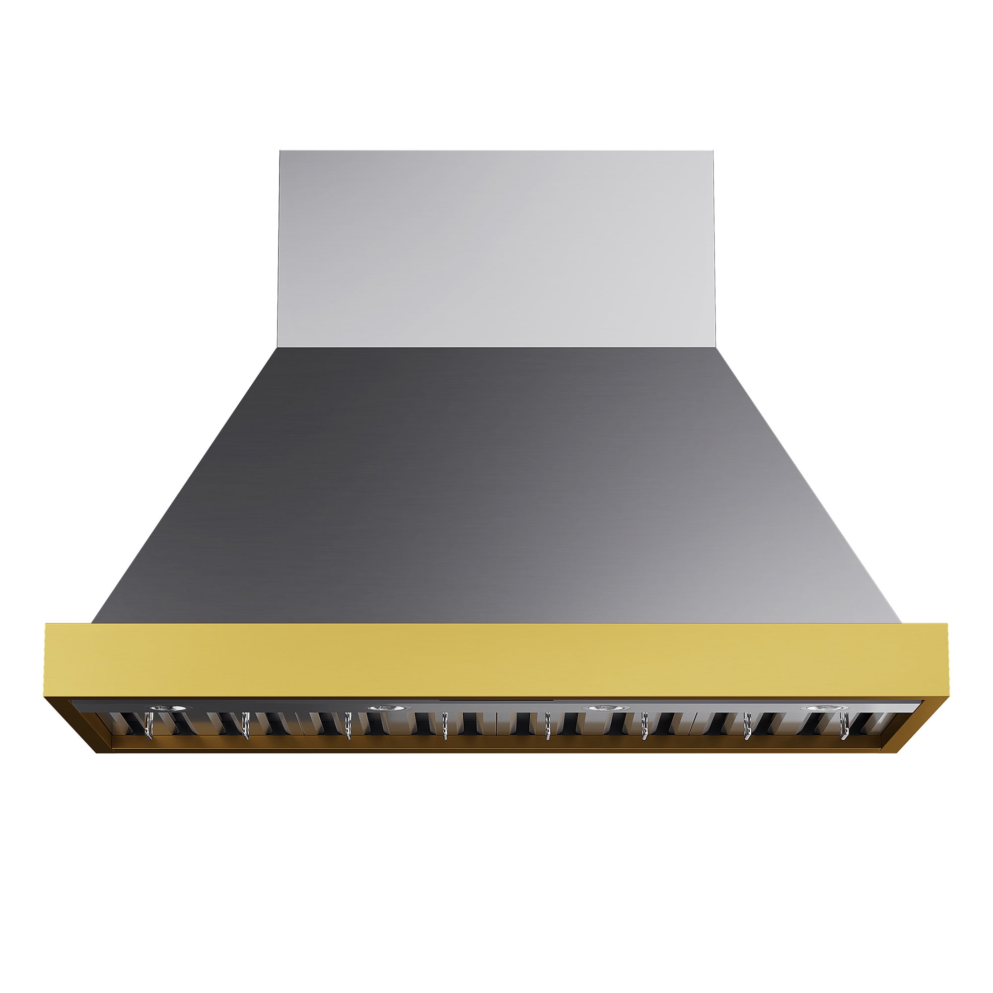 48 in. 800 CFM Wall Mounted Range Hood in Stainless Steel with Gold ...