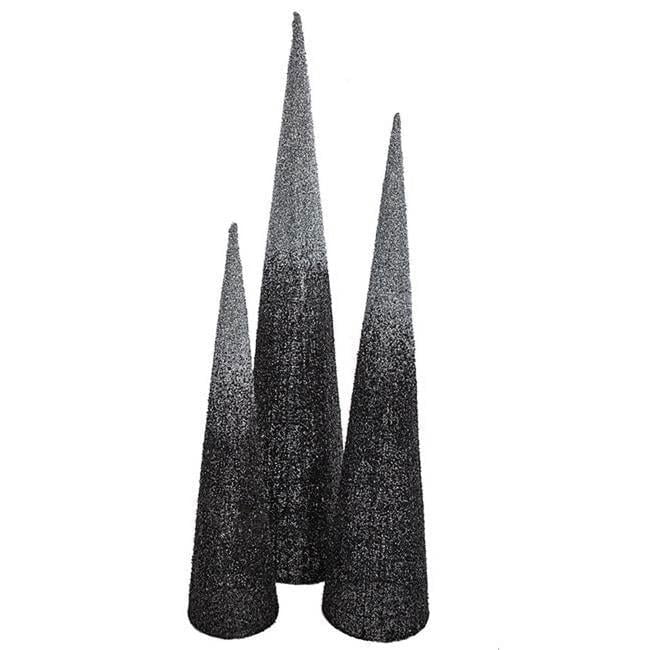 48 in. Beaded Ombre Cone Tree, Black & Silver - Walmart.com