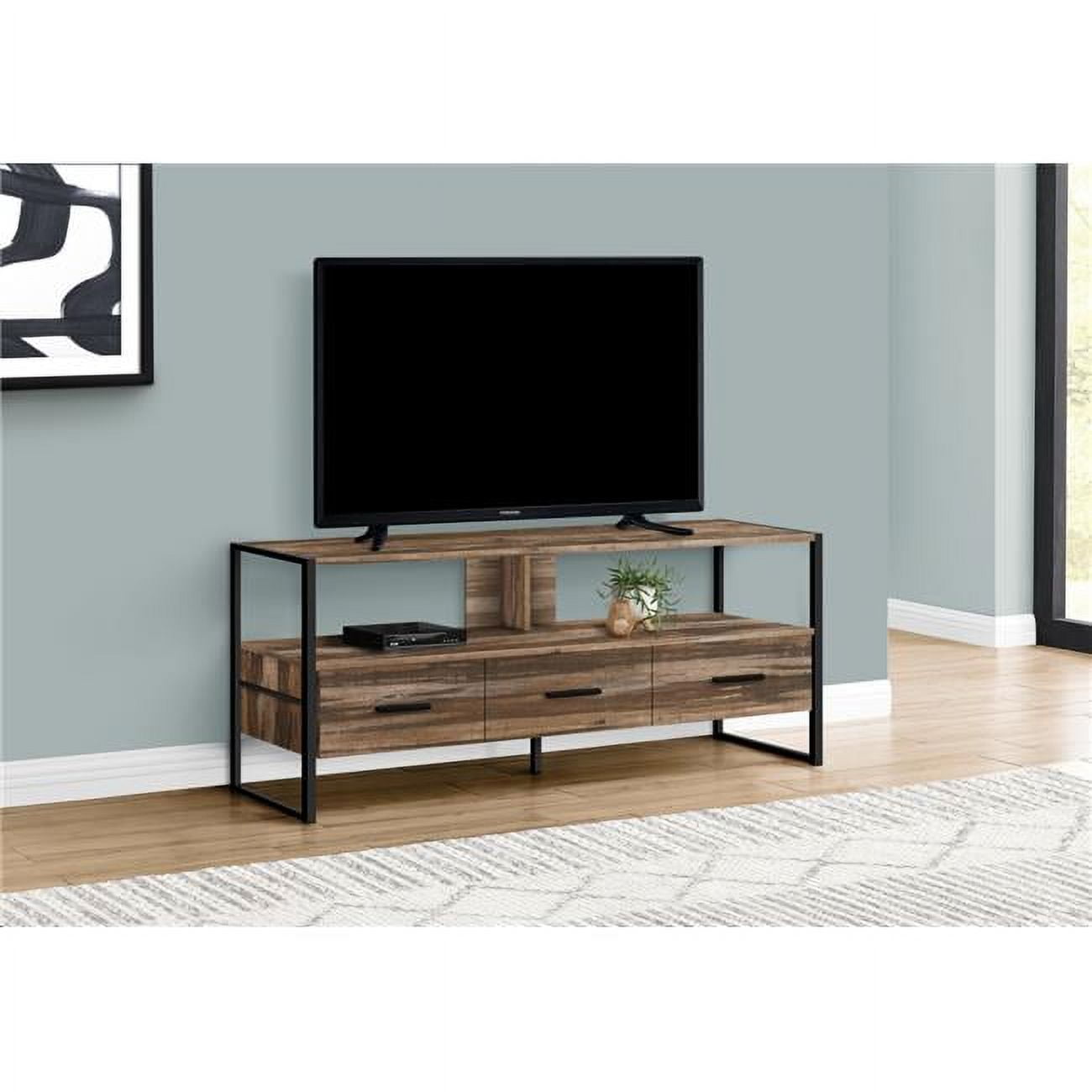 48 in. Brown Reclaimed & Black Metal TV Stand - Walmart.com