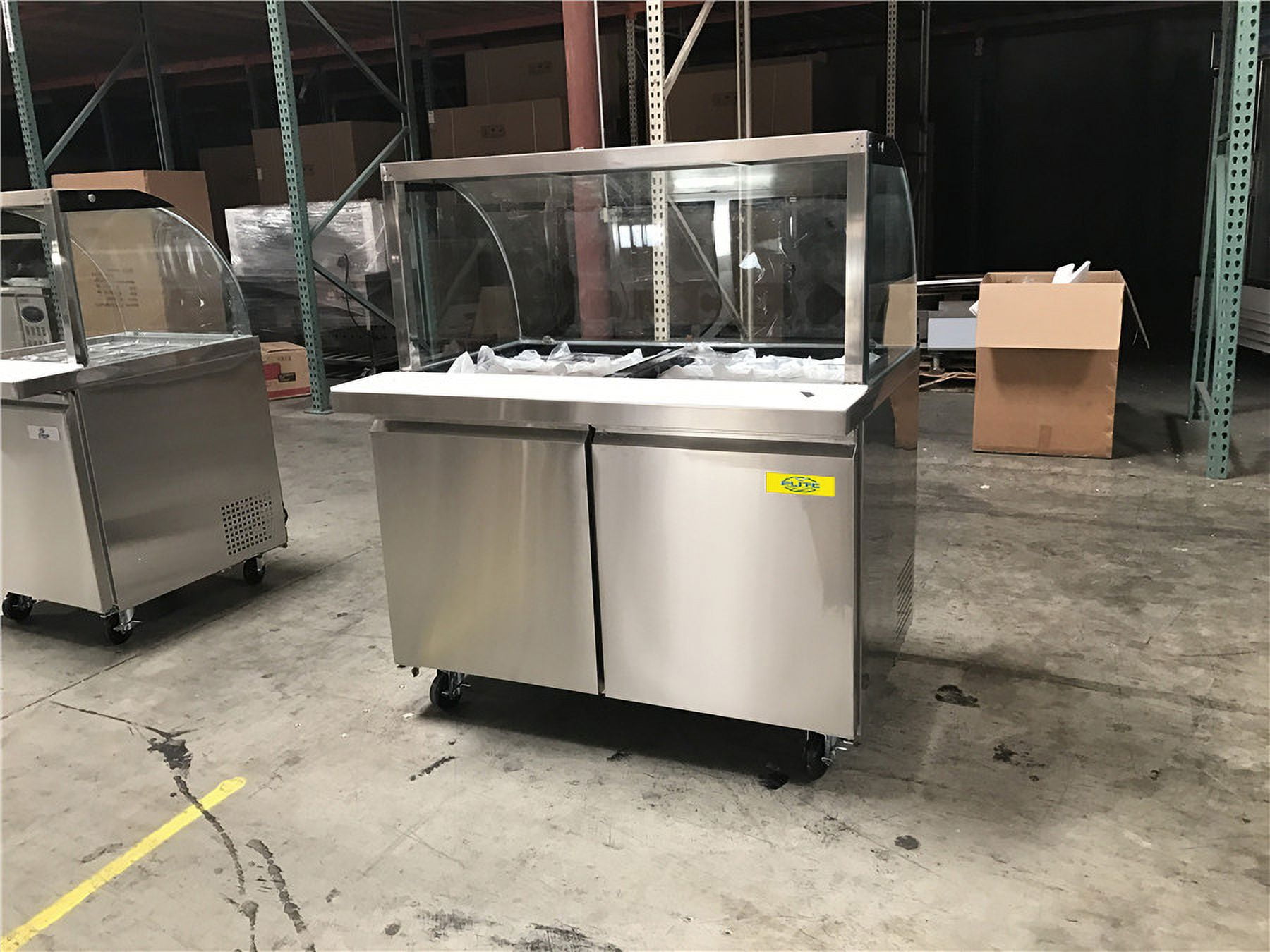 48 in. Commercial Auto-defrost Two Door Sandwich Prep Cold Table 11.47 ...