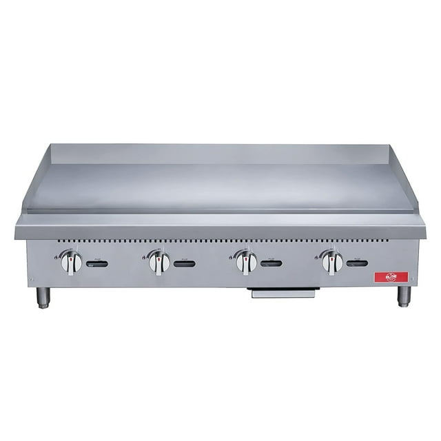 Elite Kitchen Supply 48 in. Stainless Steel 4-Burner Commercial Griddle ...