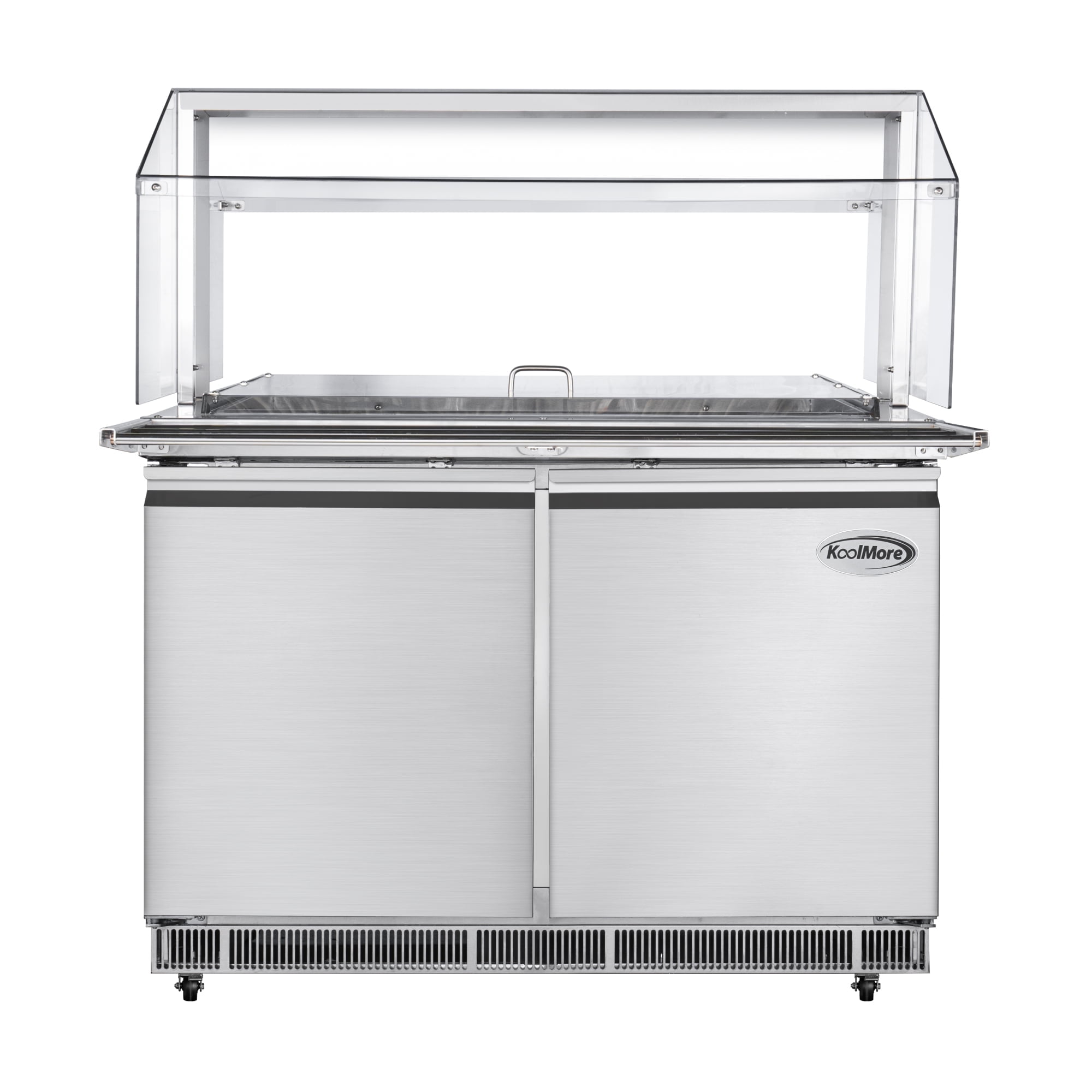 48 in. Commercial Refrigerated Prep Station with Sneeze Guard and ...