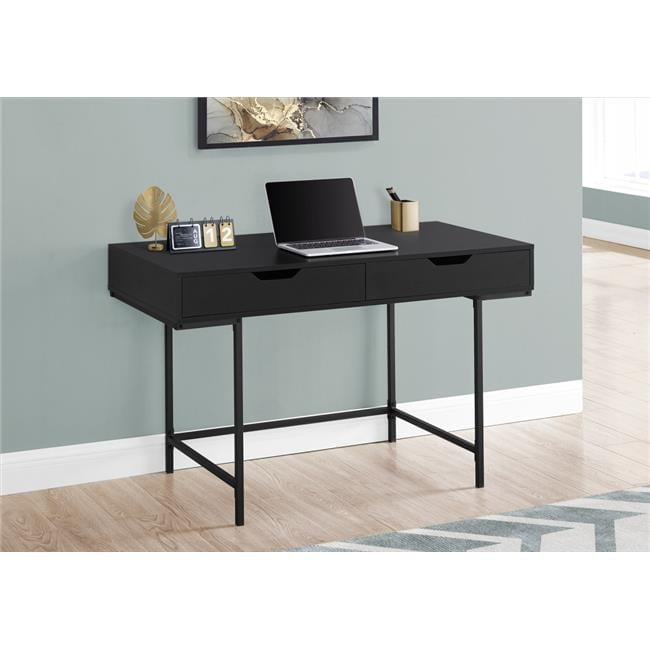 48 in. Computer Desk, Black & Black Metal - Walmart.com