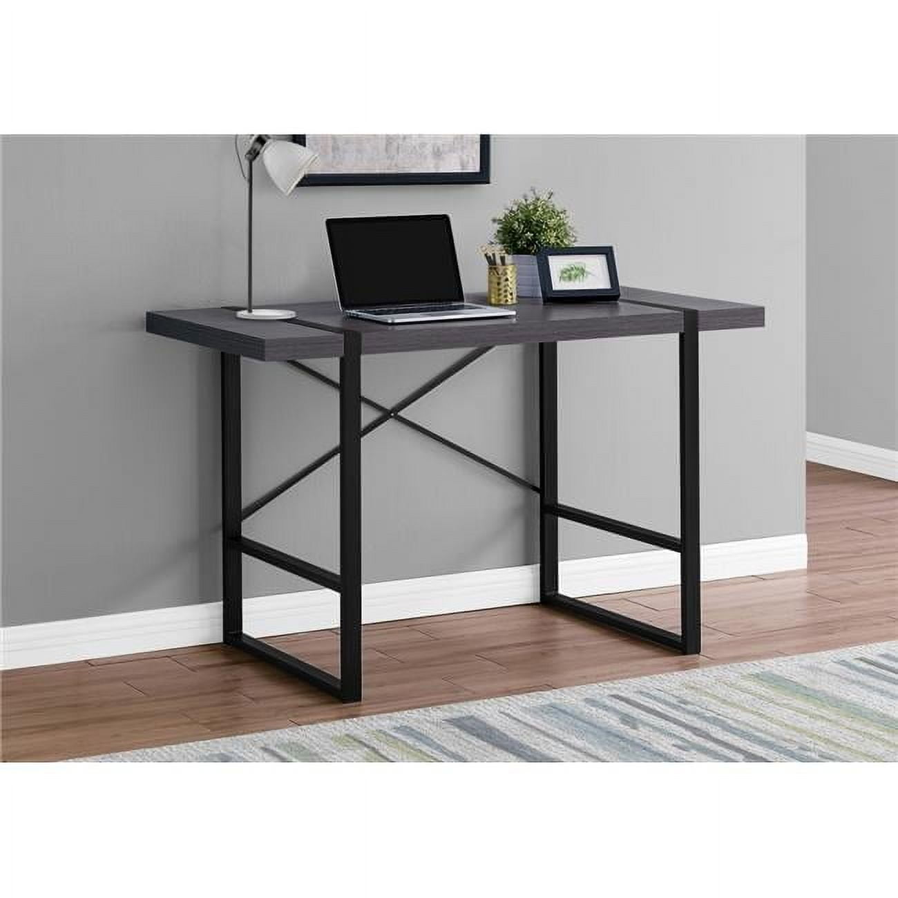 48 in. Computer Desk - Grey & Black Metal - Walmart.com