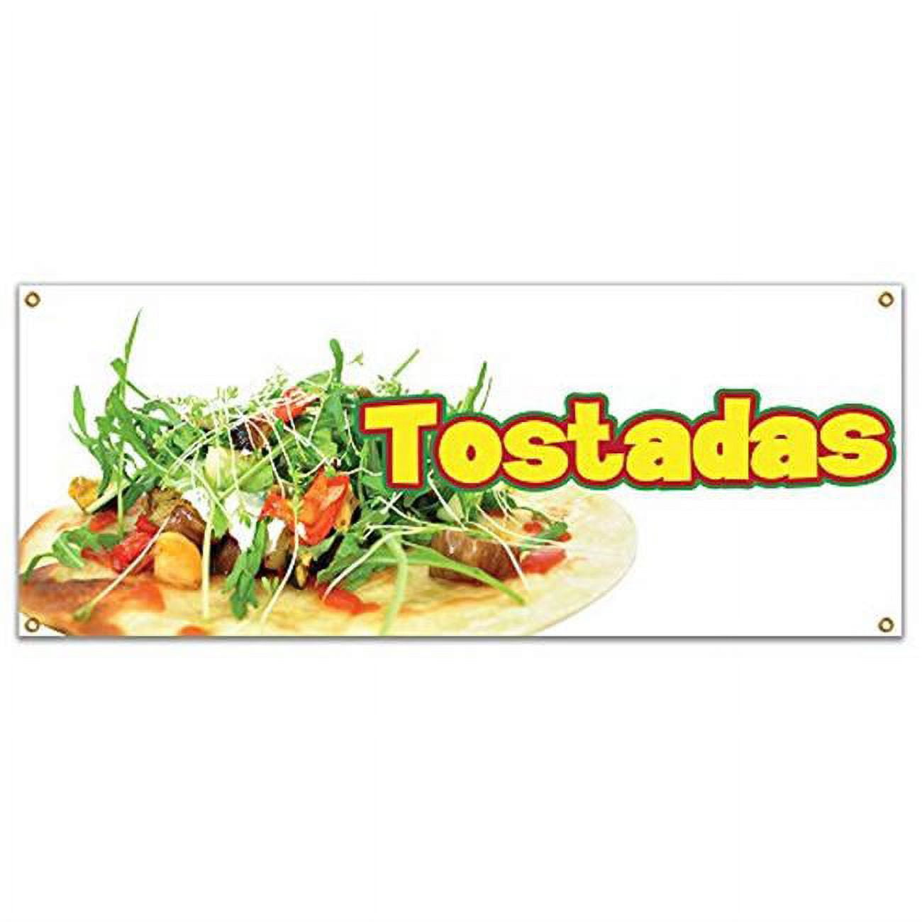 48 in. Concession Stand Food Truck Single Sided Banner - Tostadas ...