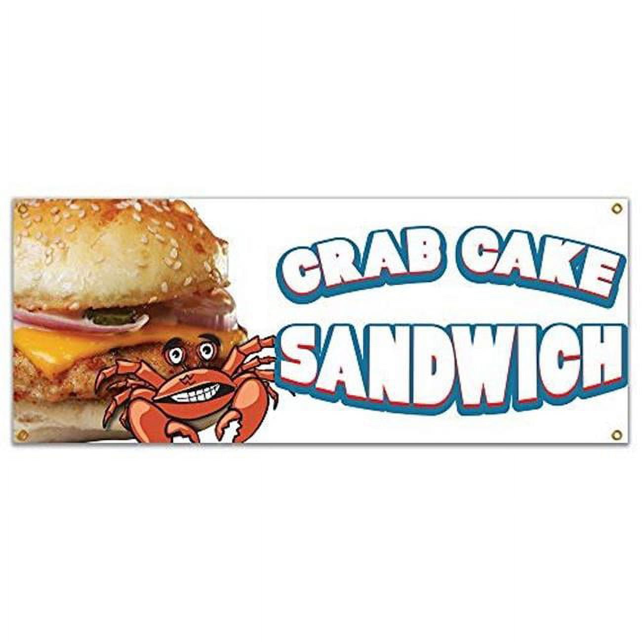 48 in. Crab Cake Sandwich Banner with Concession Stand Food Truck ...
