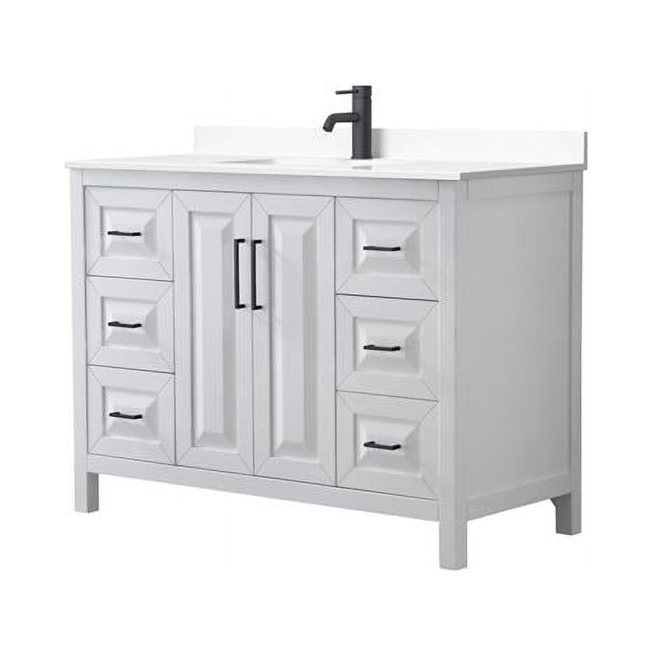 48 in. Daria Single Bathroom Vanity with White Cultured Marble ...
