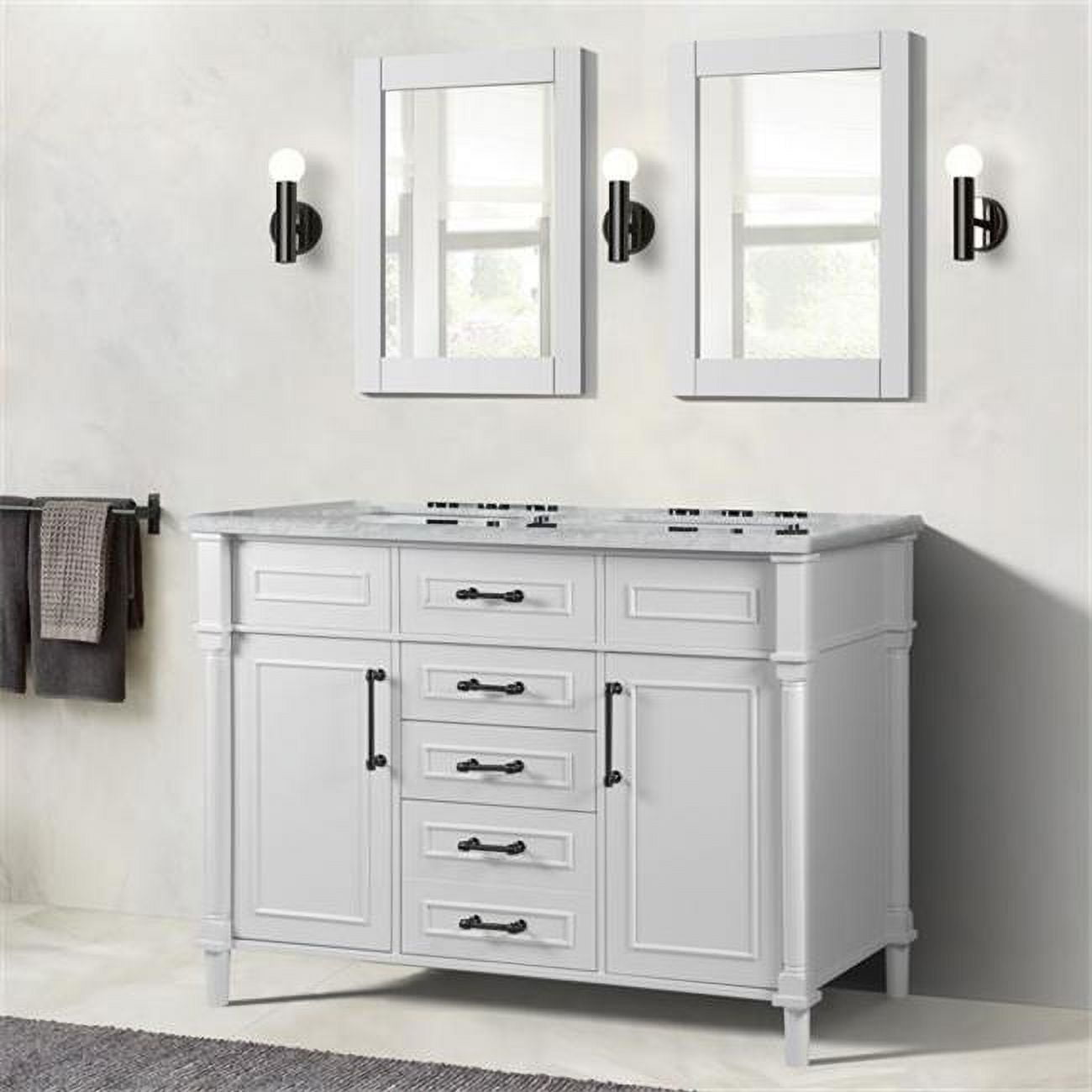 48 in. Double Vanity with Carrara Marble Top, White - Walmart.com