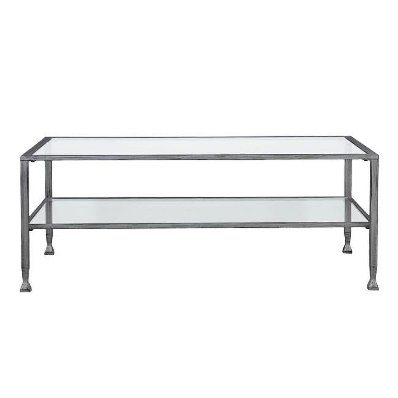 48 in. Glass & Metal Rectangular Coffee Table, Silver - Walmart.com