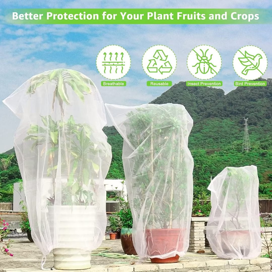 48 in. H x 55 in. W Bird Netting Insect Barrier Garden Plant Cover in ...