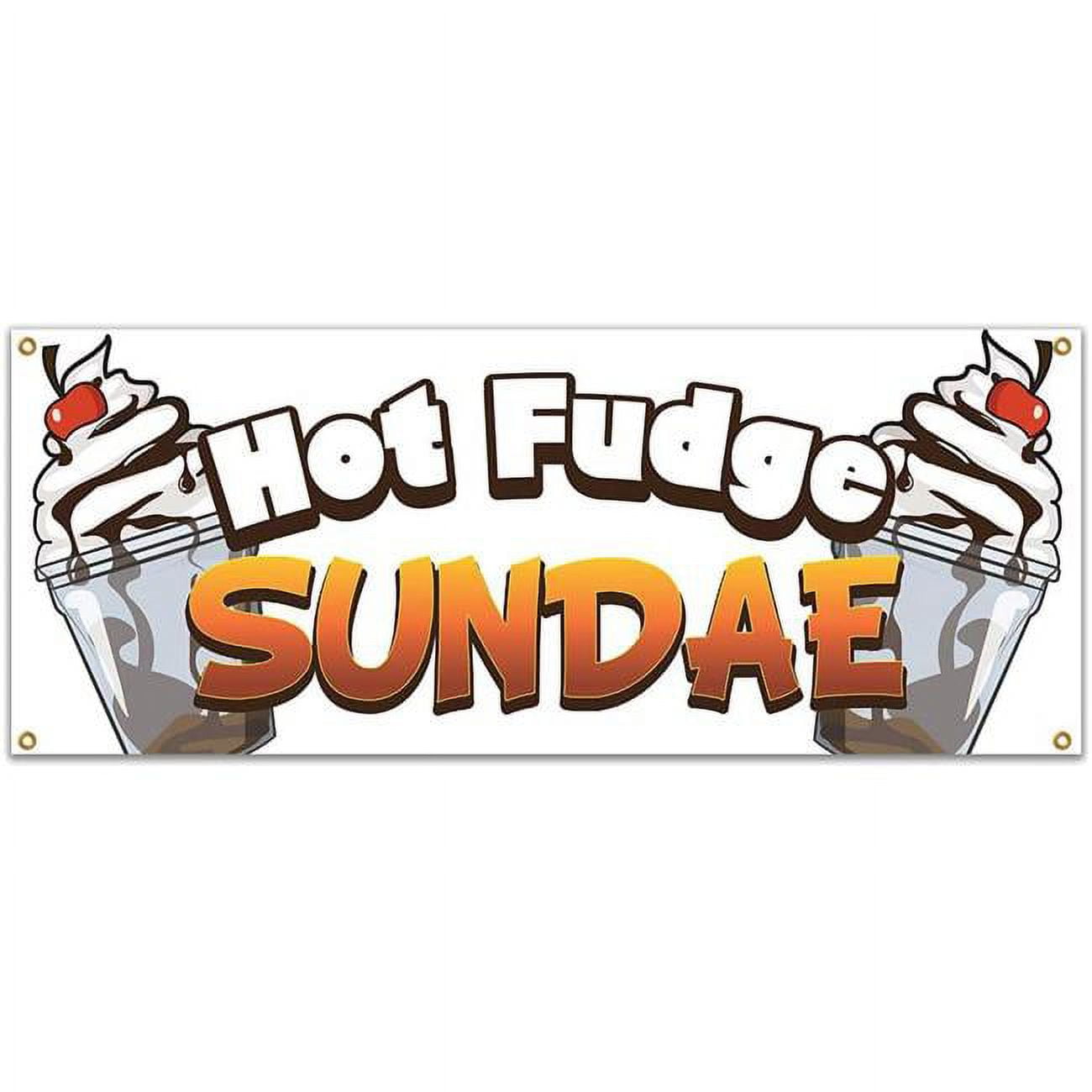 48 in. Hot Fudge Sundae Banner with Concession Stand Food Truck Single ...