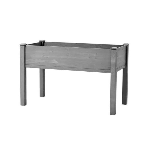 48 in. L x 24 in. W x 30 in. H Grey Wood Raised Garden Bed with Legs ...