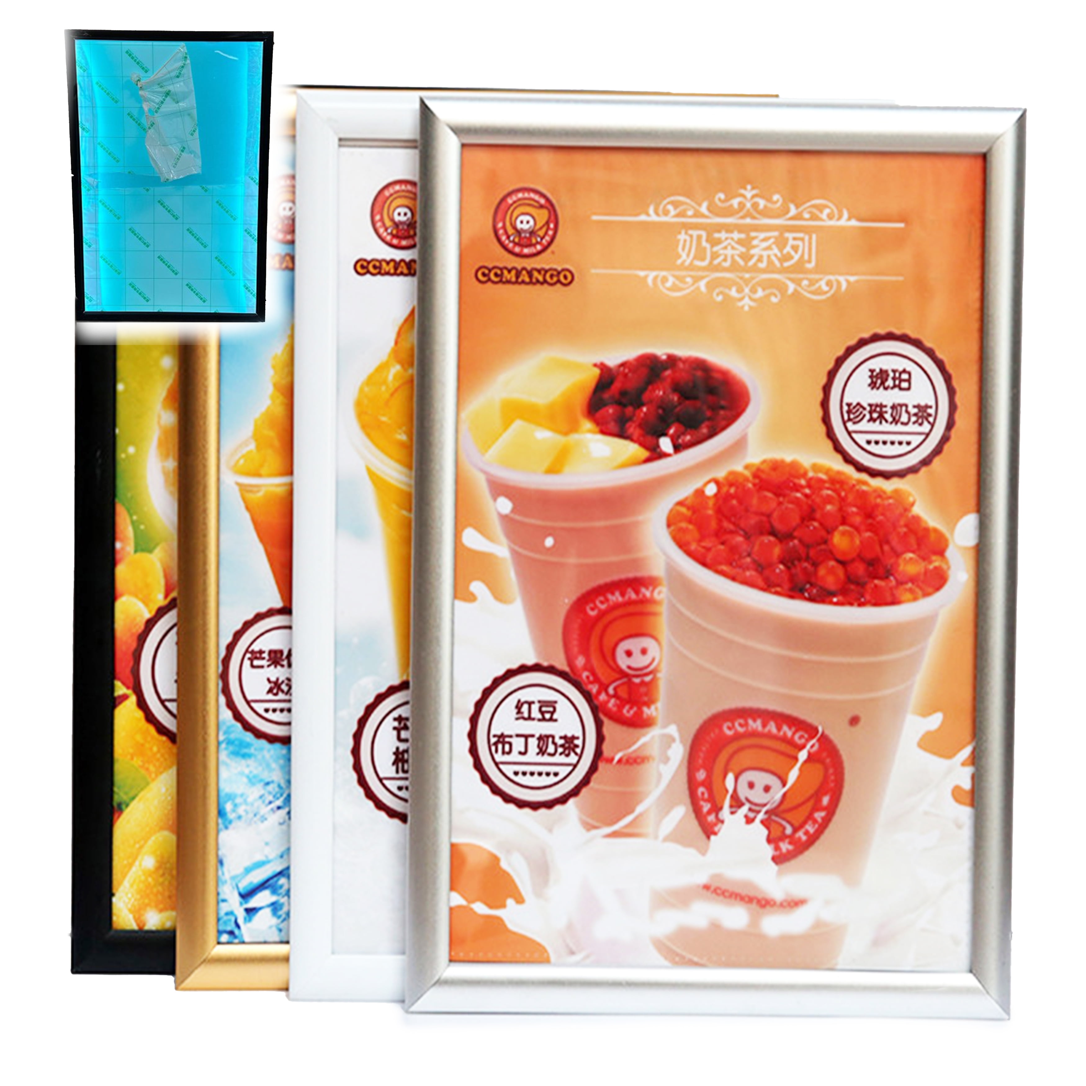 48 in. LED Advertising Light Box, Set of 4 Pieces, Black Color, LED ...