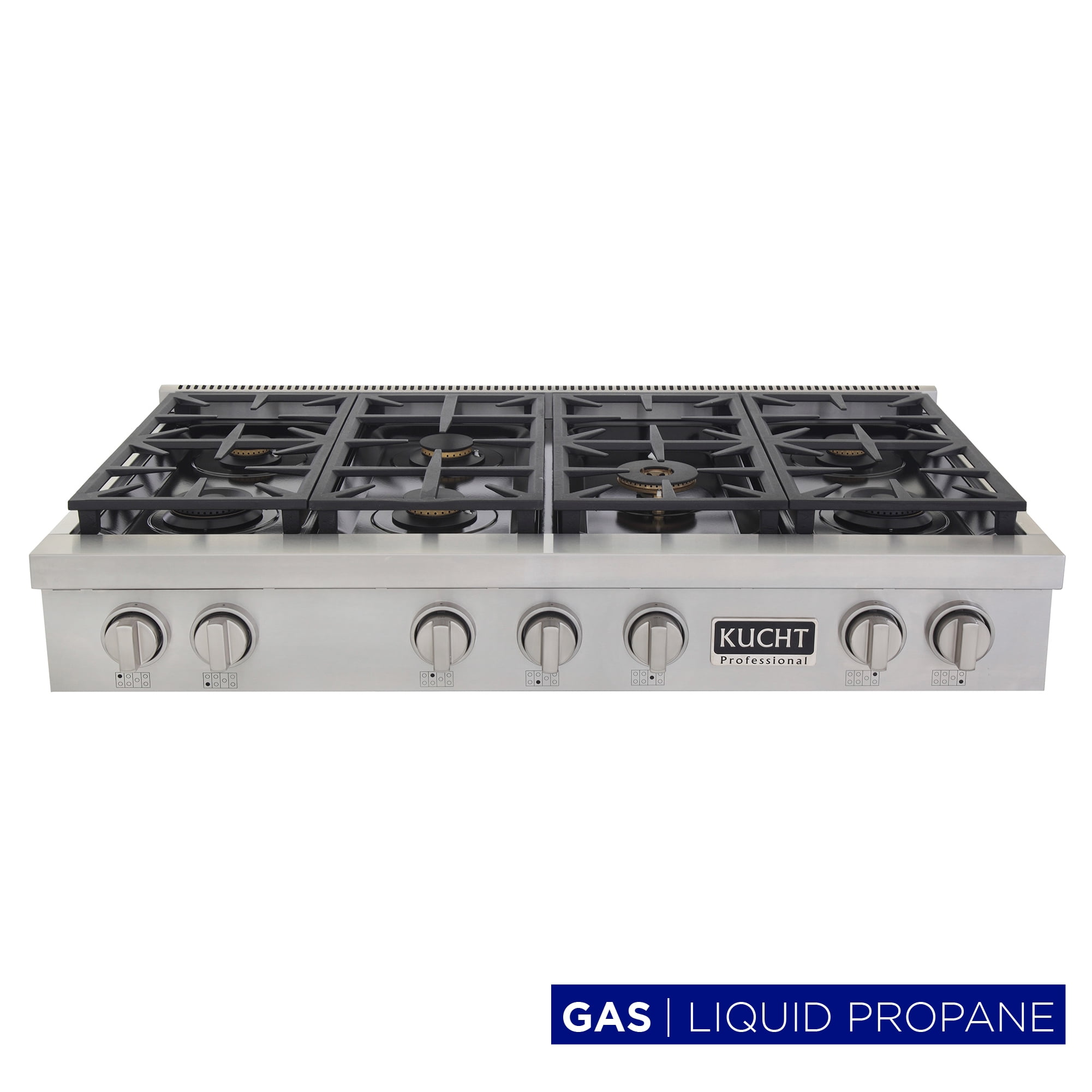 48 in. ft. Propane Gas Range Top in Stainless Steel with Classic Silver ...