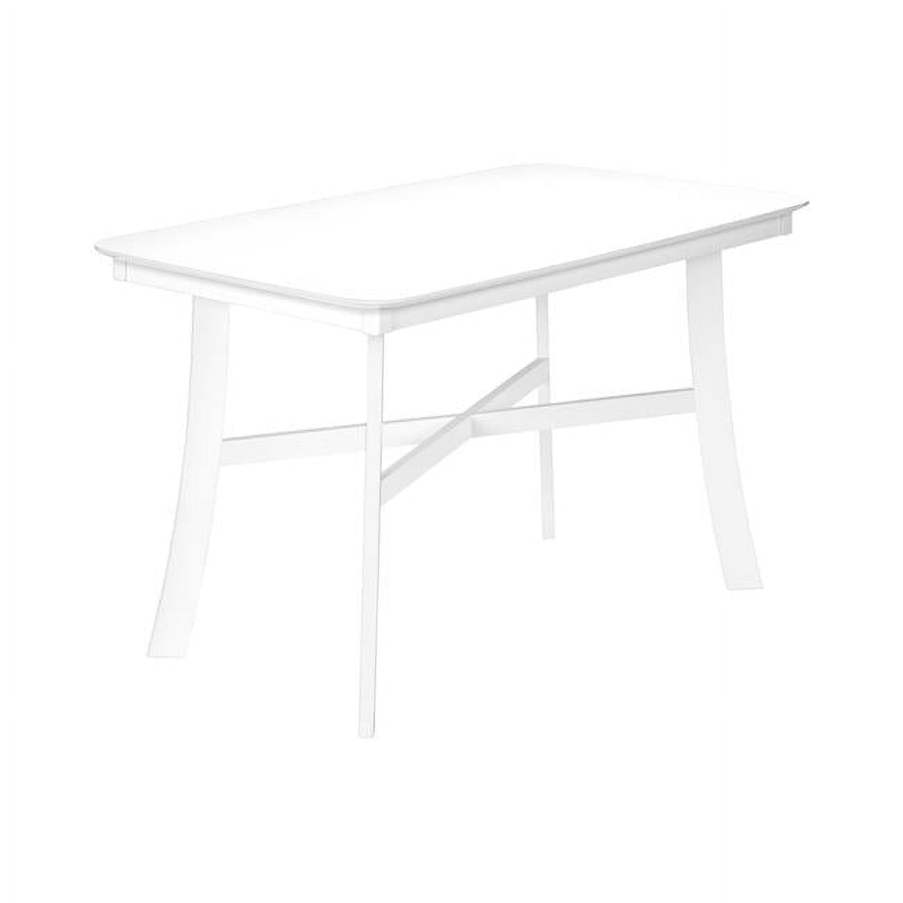 48 in. Rectangular Small White Veneer & Wood Legs Transitional Dining ...